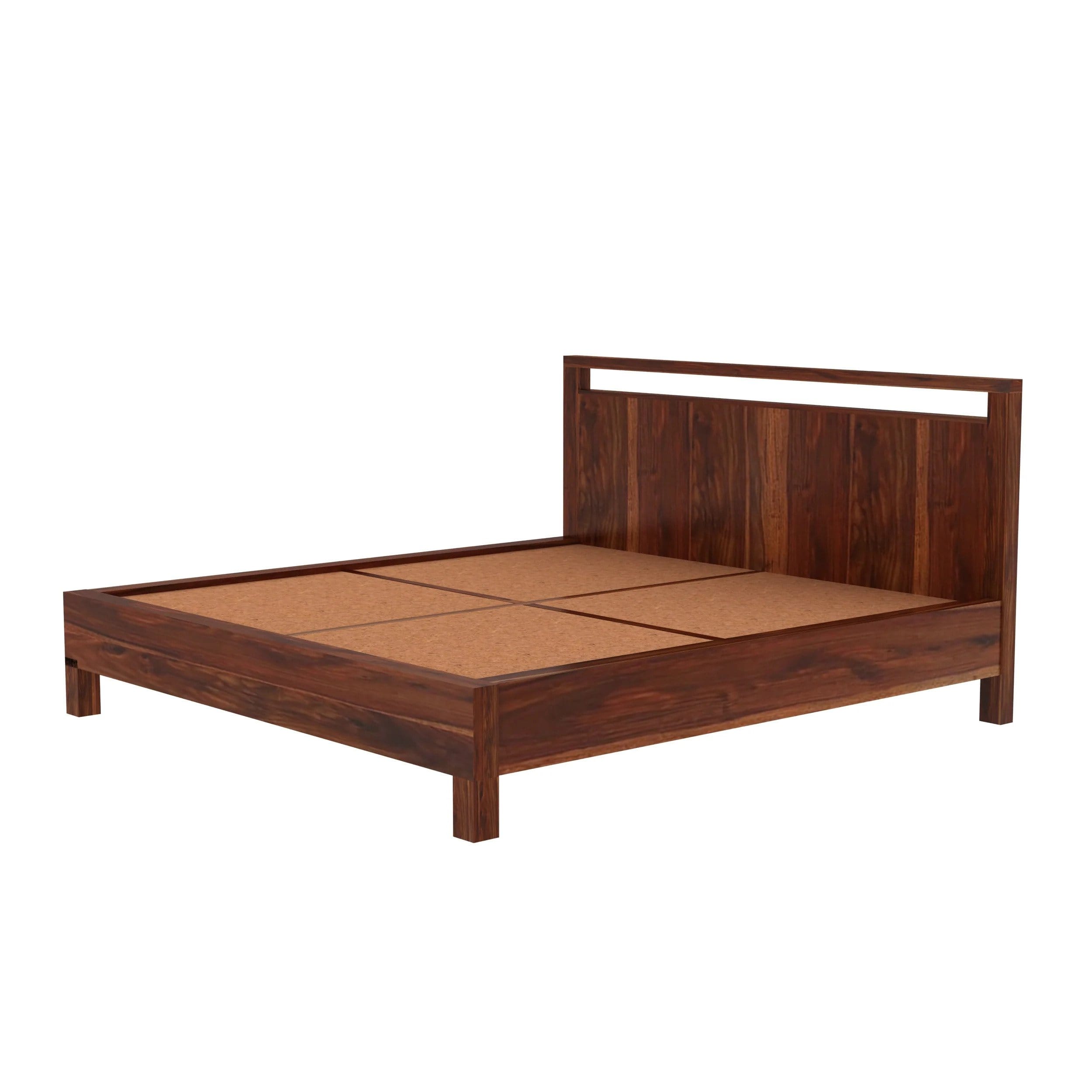 Gocy | Solid Wood Bed | Without Storage | Honey Finish | WoodMount ...