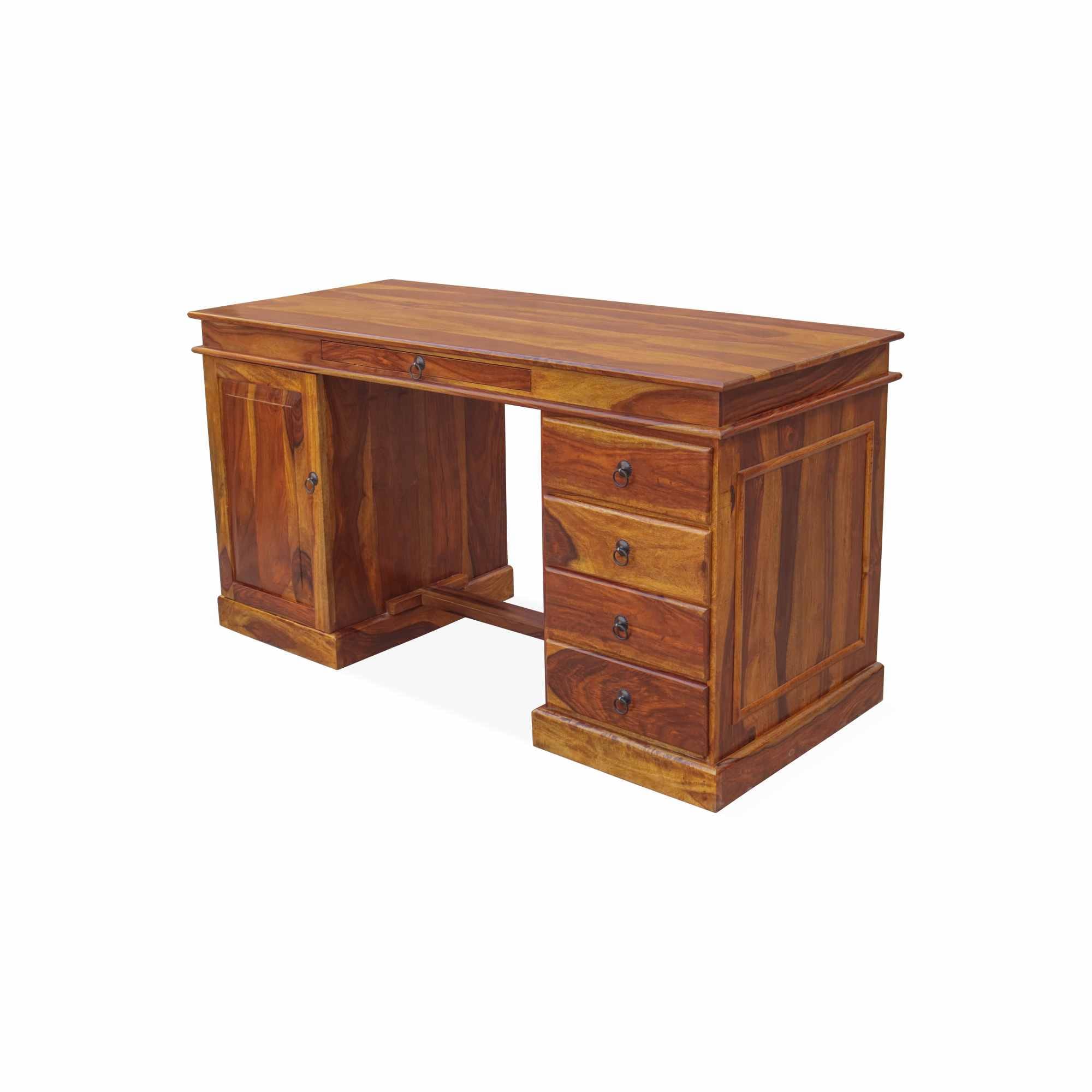 Solid Wood Study With Drawer Storage - WoodMount Handcrafted Furniture