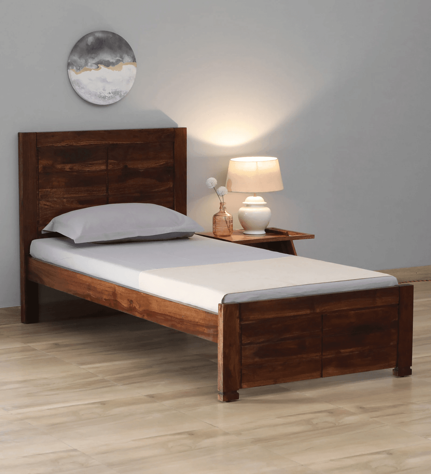 Panelo | Wooden Solid Bed | Without Storage | SL Natural Finish ...