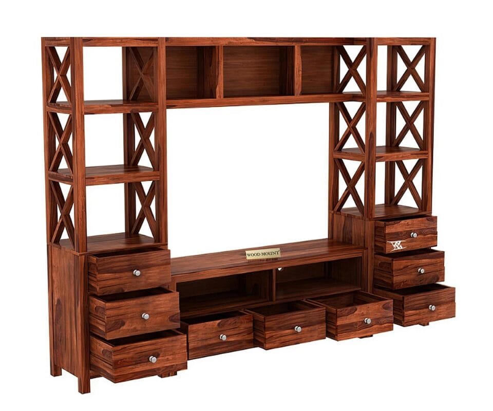 Suprimo | Solid Wood Tv Cabinate | with 9 Drawers and Open Shelf ...